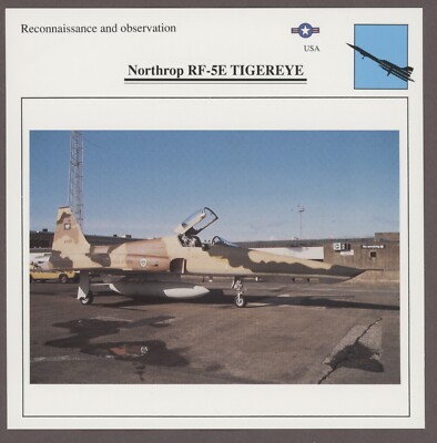 Northrop RF-5E Tigereye Warplanes Military Aircraft Edito Service Card ...