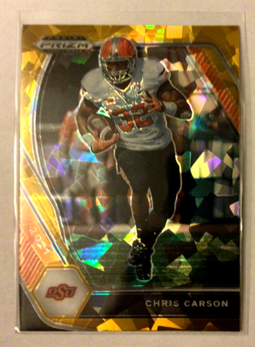 2021 Panini Prizm Draft Picks CHRIS CARSON Gold Cracked Ice card #98 ...