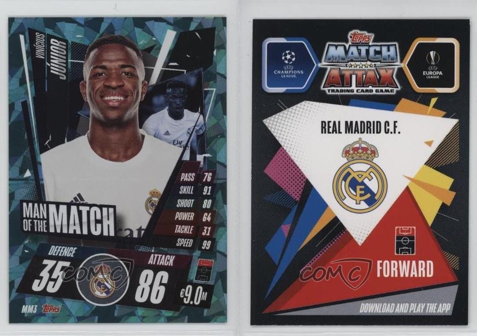 2020-21 Topps Match Attax UCL Man of the Match Vinicius Junior #MM3 ...