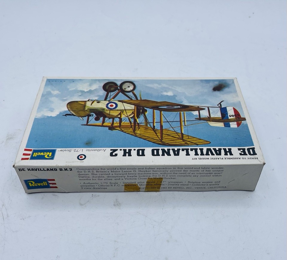 Vintage (1965) Revell 1:72 Scale DE HAVILLAND D.H.2 model kit (H-643 ...
