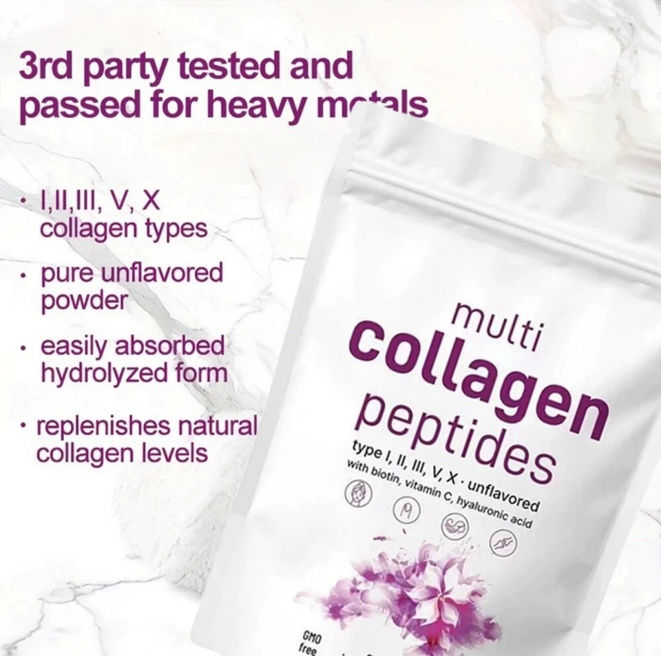Multi Collagen Peptides Powder 2LB – Type I II III V X | Hydrolyzed ...