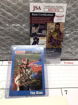 Signed JSA 1991 Traks Richard Petty THE KING STP CROWN Card RARE NASCAR ...