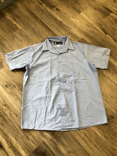 Mens UniWeave Soft Comfort by UniFirst Short Sleeve Shirt Lt Blue Size ...