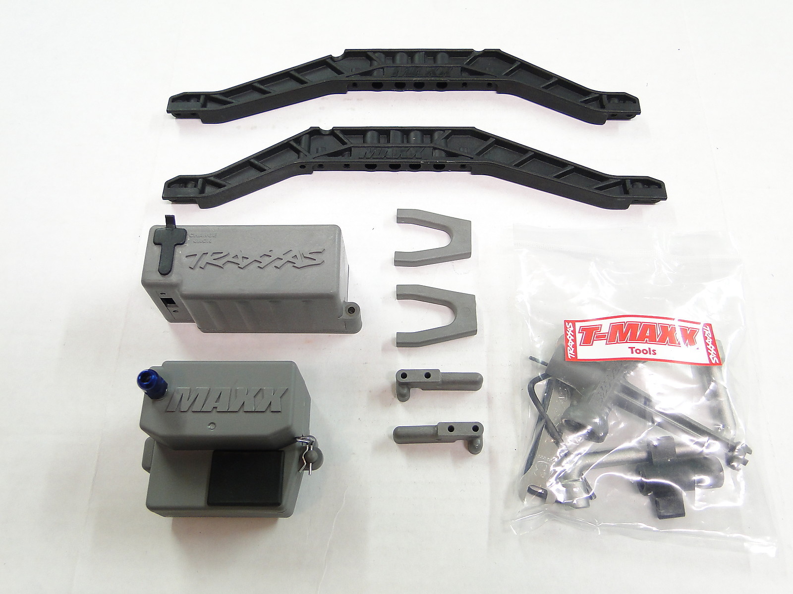 NEW TRAXXAS T-MAXX 3.3 Receiver Battery Boxes +Chassis Braces & Tools ...