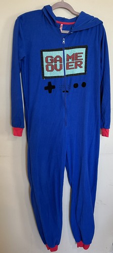 Rue 21 “Game Over” Women’s Zip Up One Piece Pajamas Size XS Comfy ...