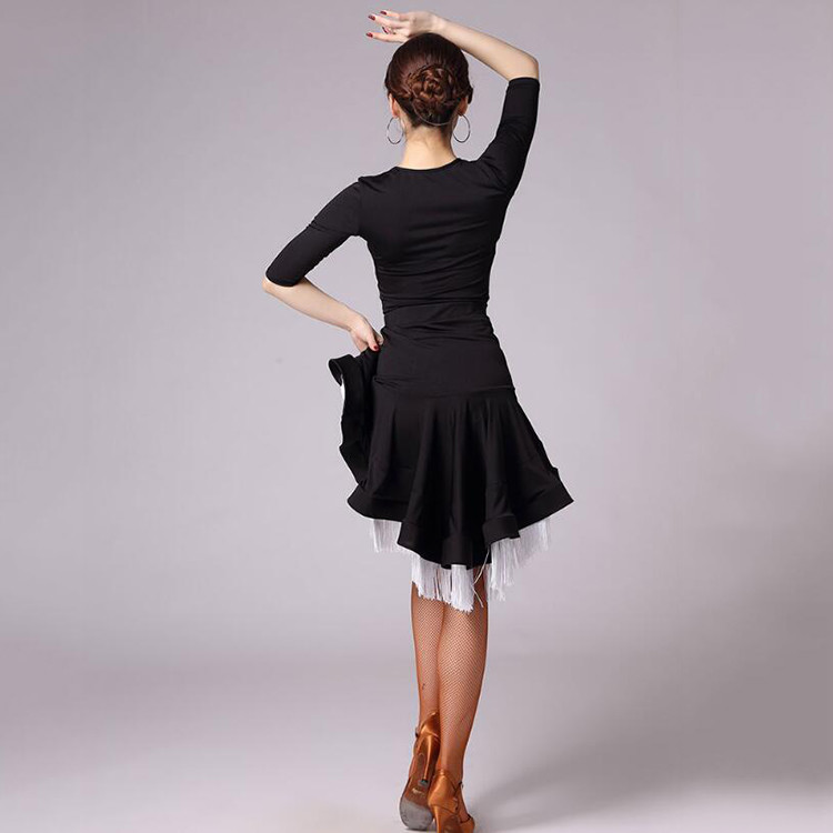 Women Skirt Fringe Latin Salsa Cha Cha Paso Double Ballroom Exercise ...