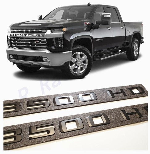 2PCS Matte Black Door Emblem Nameplate 2019-2023 New Silverado 3500HD ...