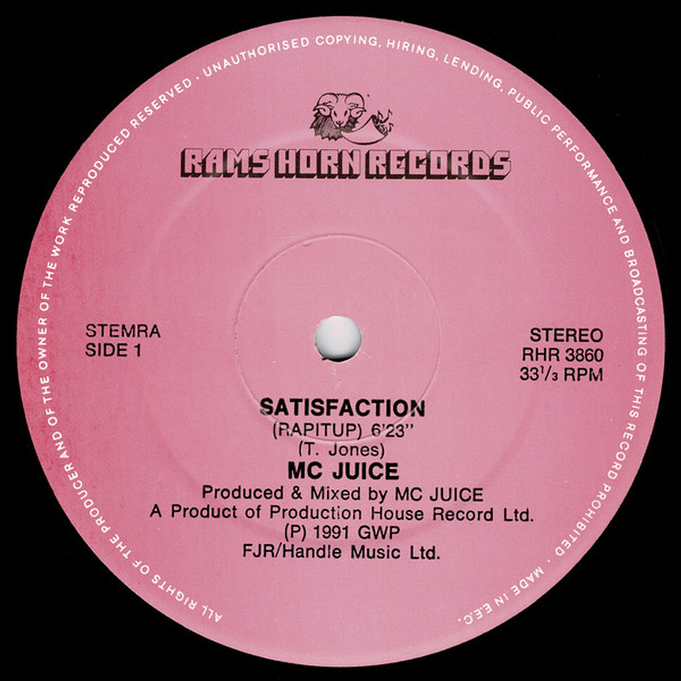 MC Juice - Satisfaction (Vinyl 12" - 1991 - NL - Original) | eBay.de
