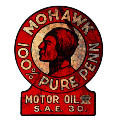 VINTAGE DISTRESSED MOHAWK GASOLINE GAS MOTOR OIL PUMP CAR TRUCK STICKER ...