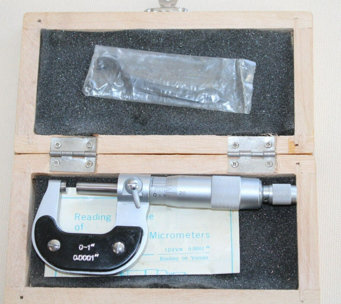 0"-1" Precision Outside Micrometer 0.0001" Resolution Carbide Tipped ...