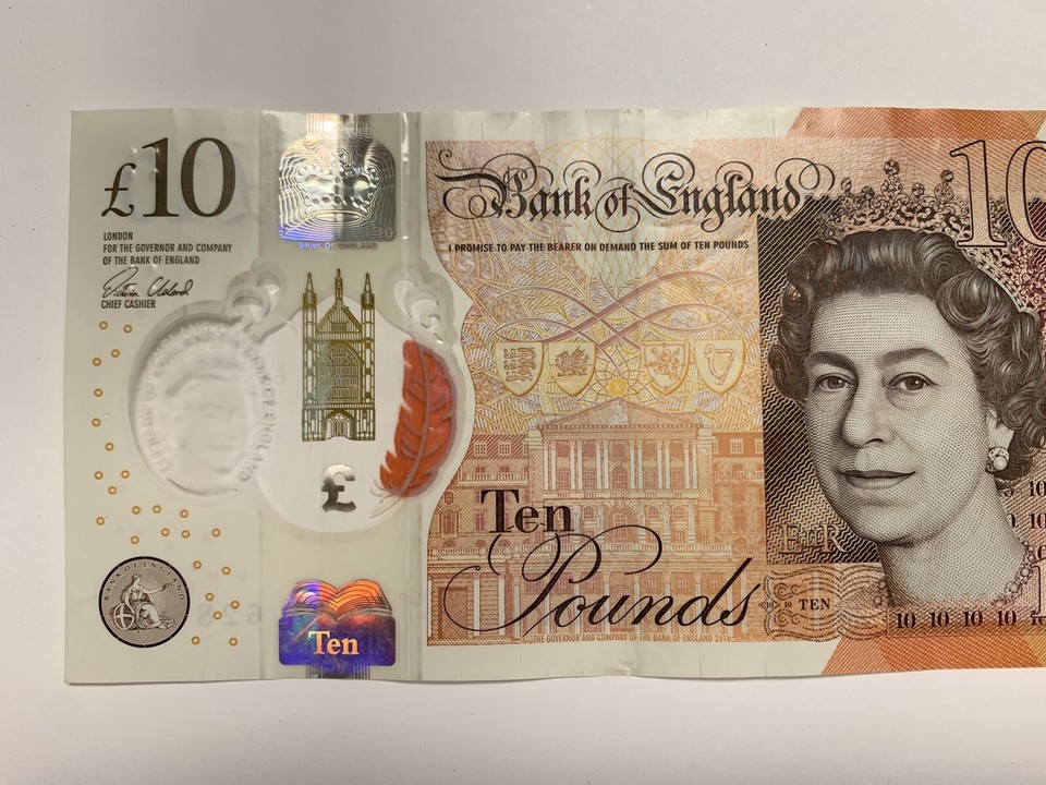 Bank of England 10 Pounds Note 2016 REAL Money United Kingdom Queen ...