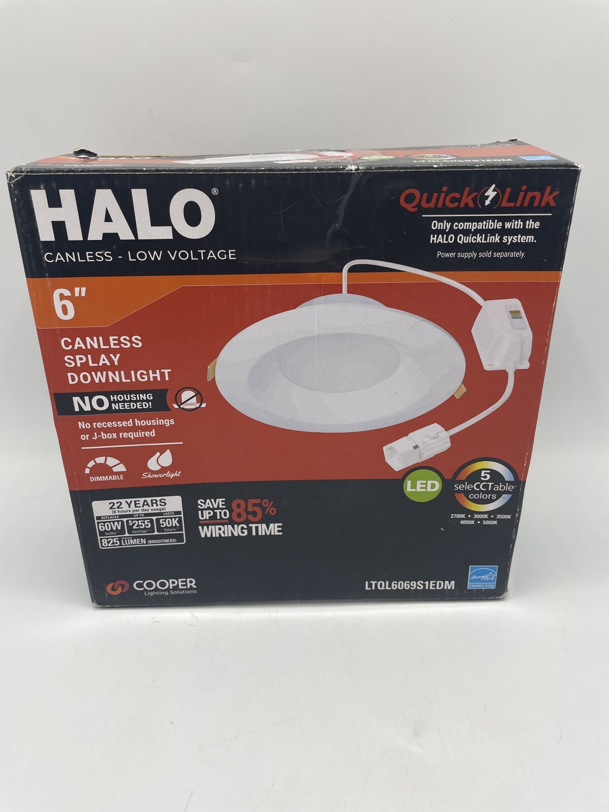 Halo 4” Ultra Thin Canless LED Downlight 5-Selectable Colors 2 Boxes ...