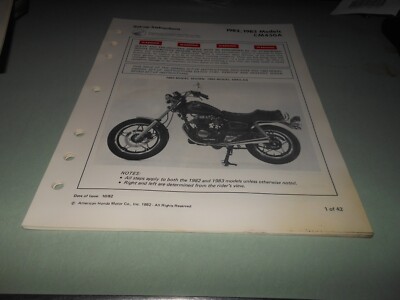 NEW Honda OEM 1982 83 CM450A Set-Up Instructions Manual | eBay