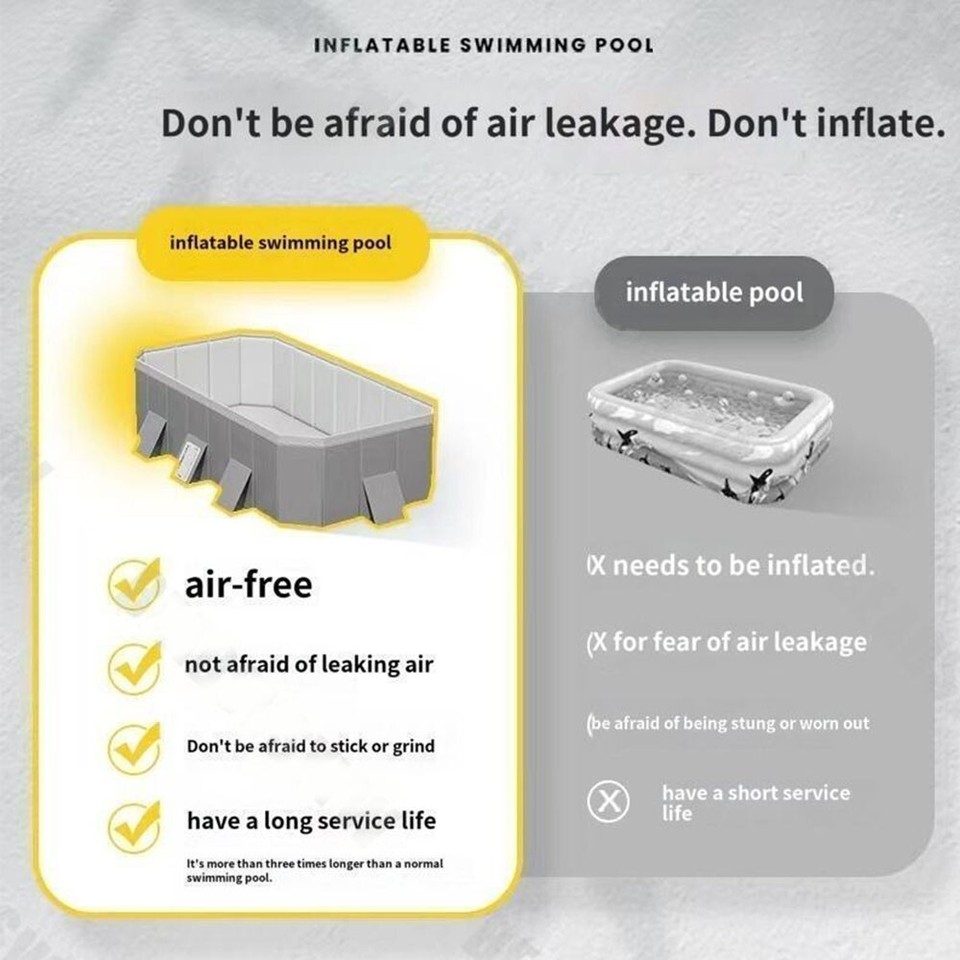 Foldable Family Swimming Pool Above Ground Garden Outdoor Kids Paddling ...