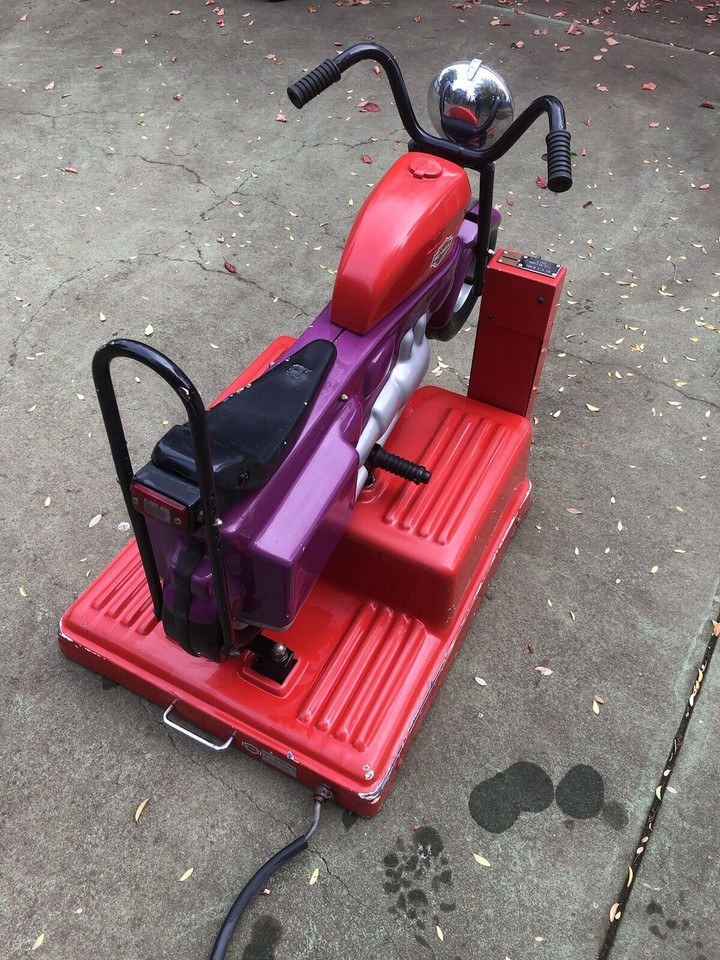 Vintage Coin Operated Motorcycle Kiddy Ride Harley Chopper Mancave ...