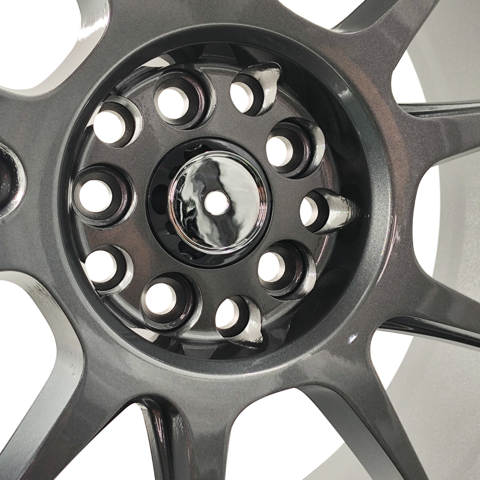 18 X 8.5 Inch Full Gunmetal Wheels Rim 5X100 / 5x114.3 Wheel 5 Lug ET ...