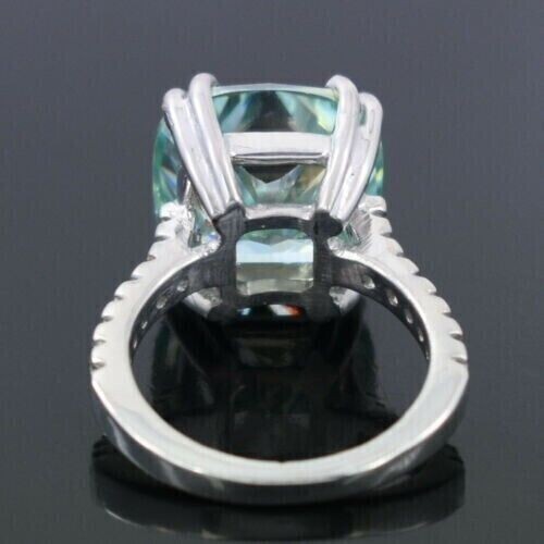 5 Ct Blue Treated Diamond Ring Cushion Cut Great Shine And Luster ...