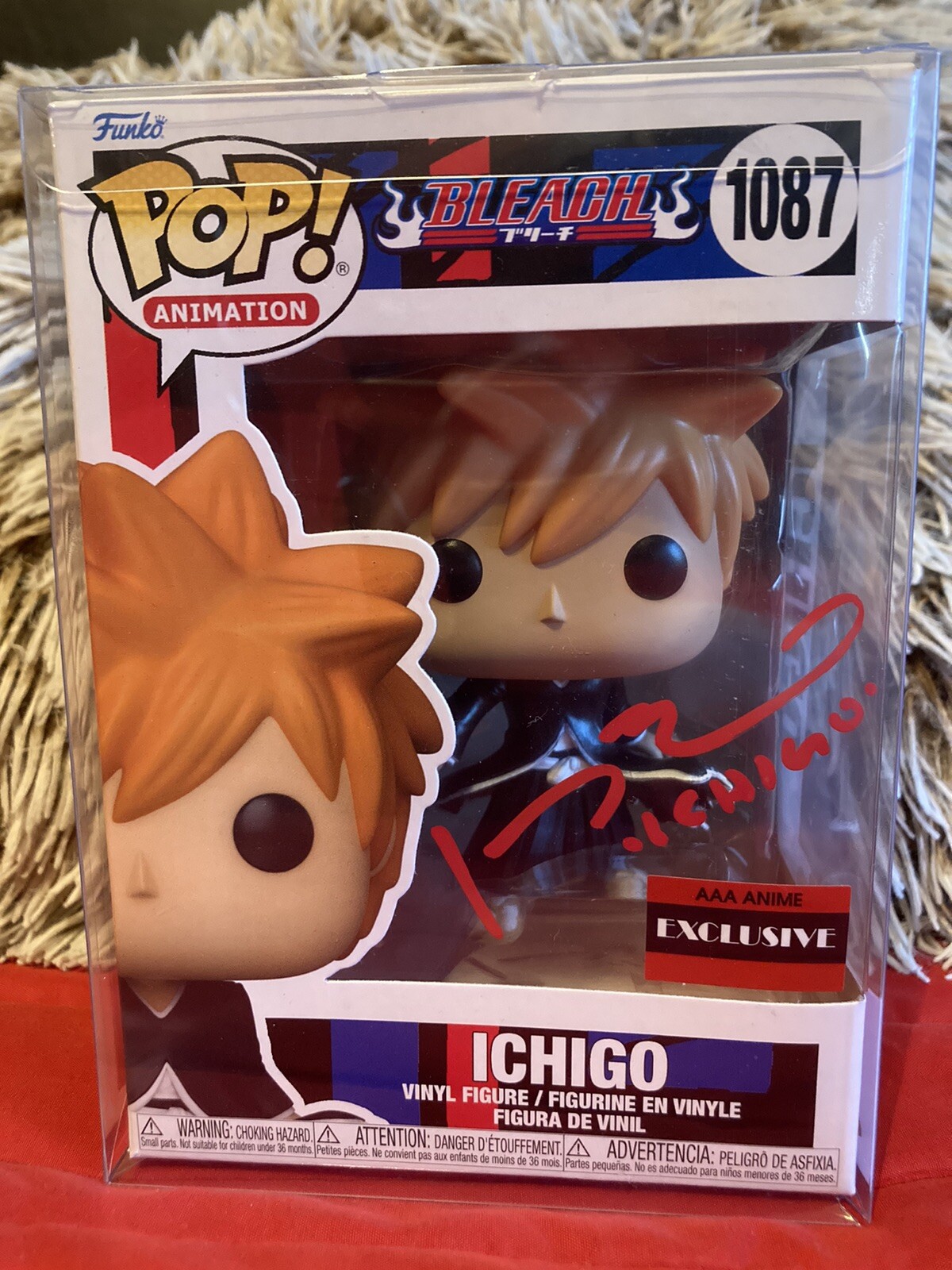 BLEACH ICHIGO AUTOGRAPHED AAA ANIME EXCLUSIVE /W PROTECTER #1087 MINT ...
