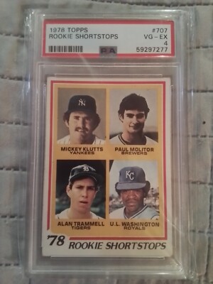1978 Topps Molitor/Trammell #707 Graded PSA 4 Rookie Baseball Card | eBay