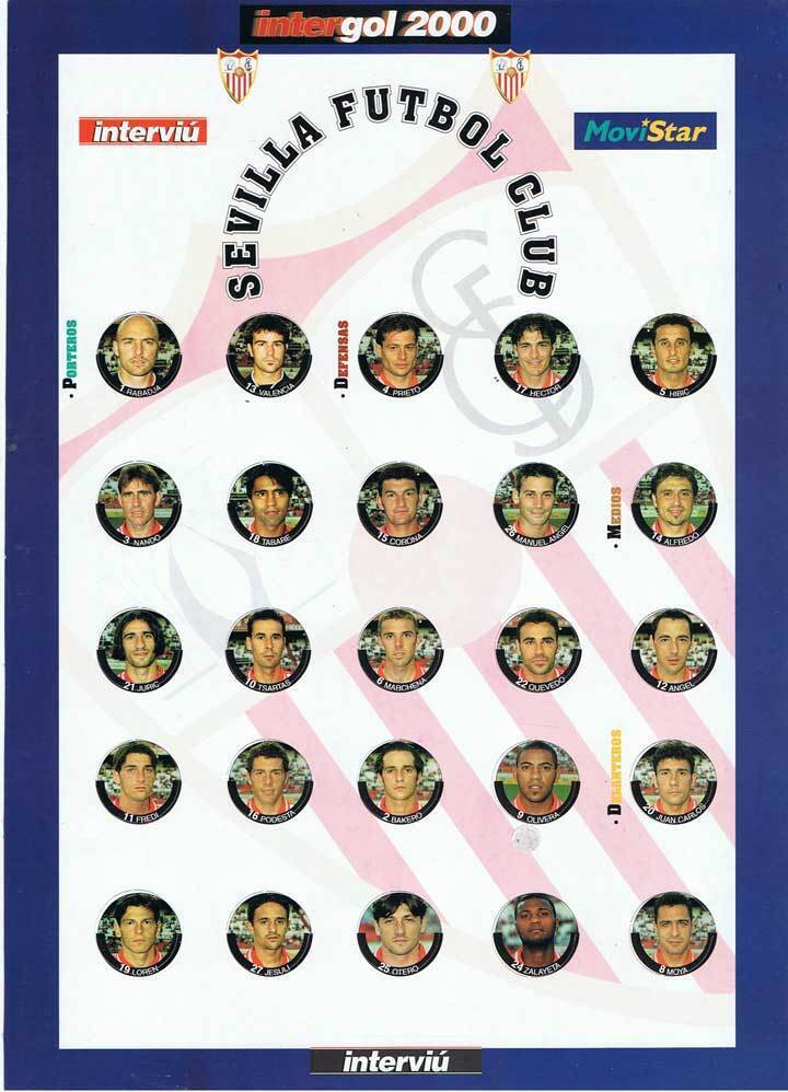 Intergol 2000. Chrome sheet for badges. Sevilla Football Club complete ...