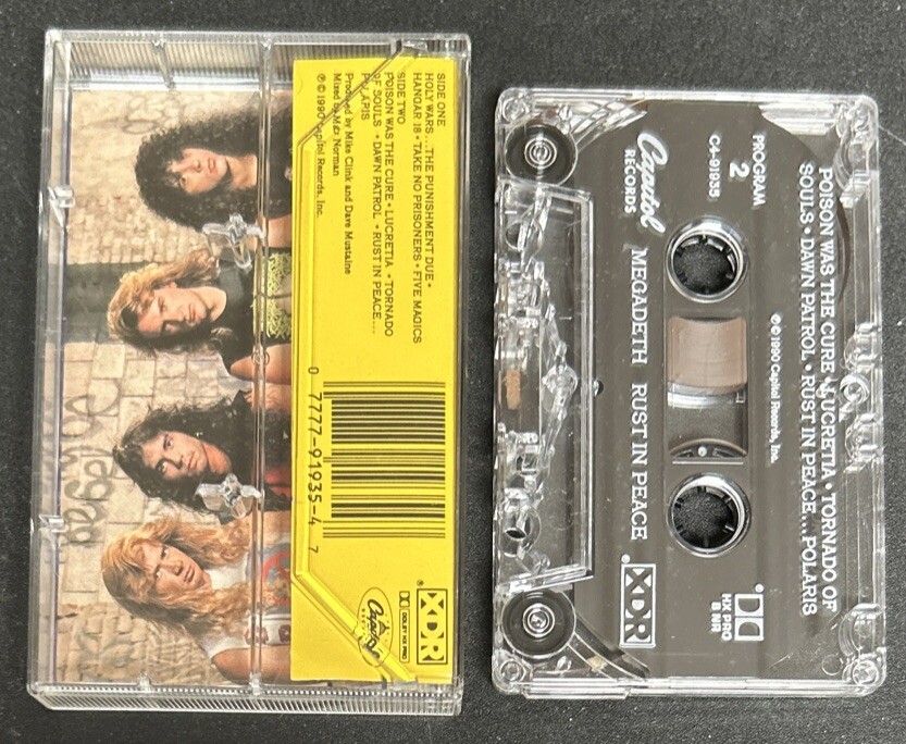 Megadeth Rust In Peace Cassette Holy Wars Hangar 18 Tornado Of Souls ...