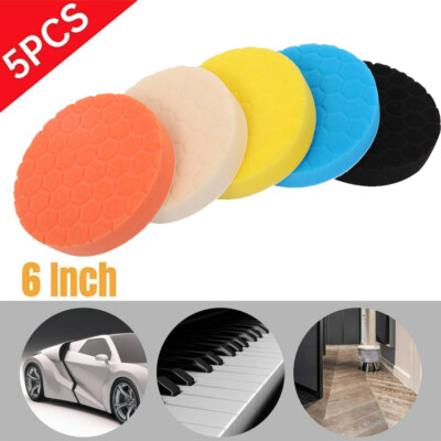 5PCS 6 inch Buffing Pads Kit Polishing Pads Sponge Car Polishing Buffer ...