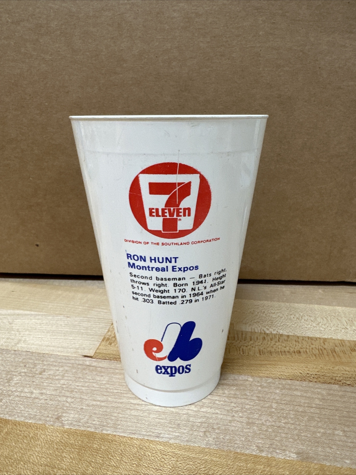 Ron Hunt Montreal Expos MLB Slurpee cup 7-11 vintage 1972 baseball Box ...