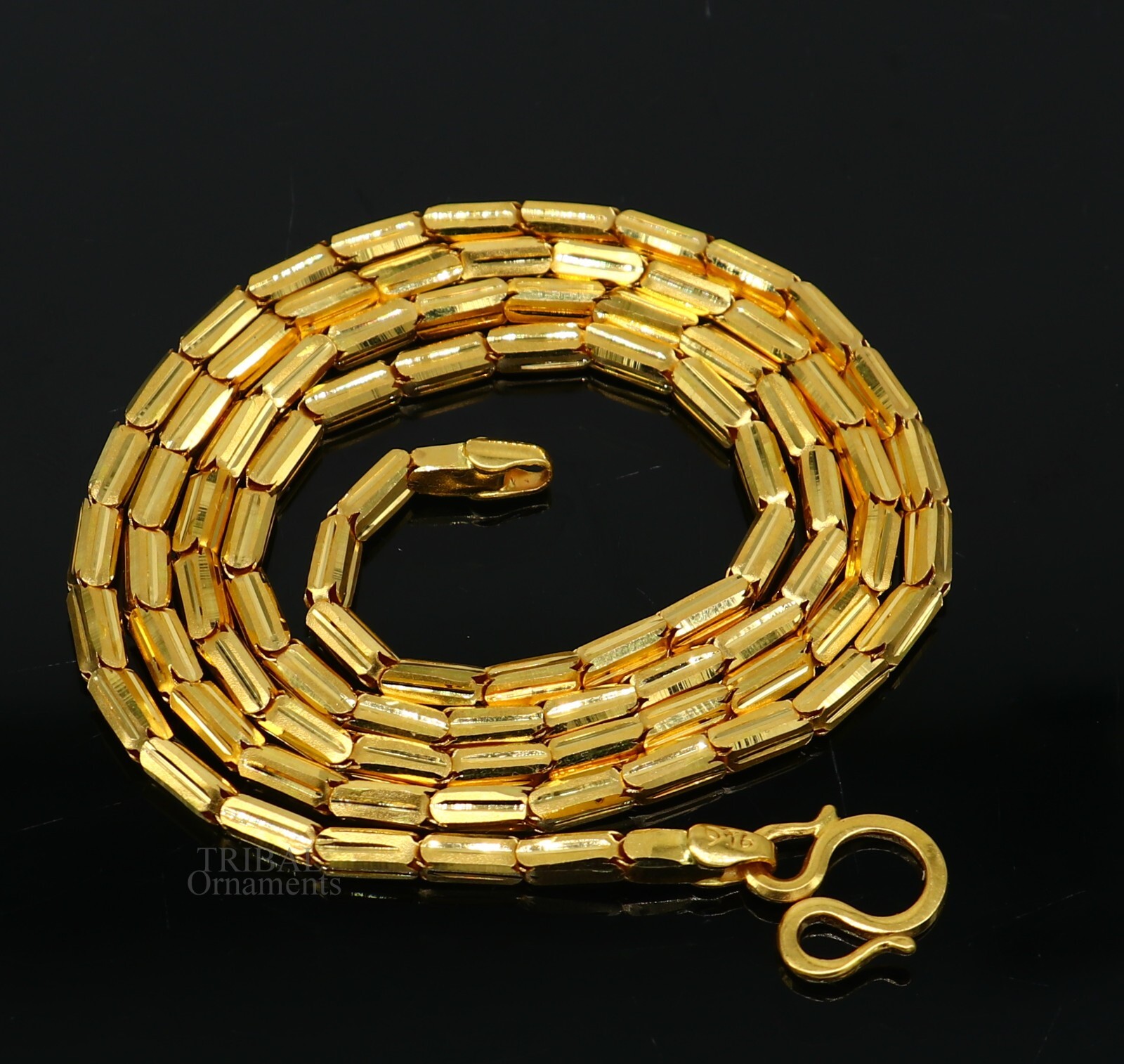 Certified 22karat hallmarked yellow gold baht chain men's necklace ...