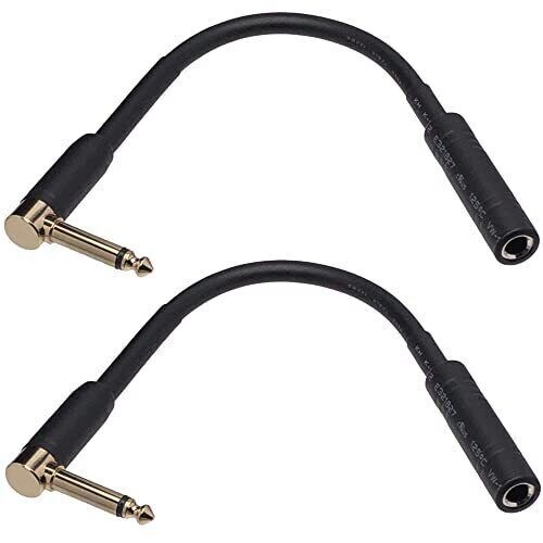 CESS-090 Low-Noise Right Angle 1/4 TS Male to Female Guitar Extension ...