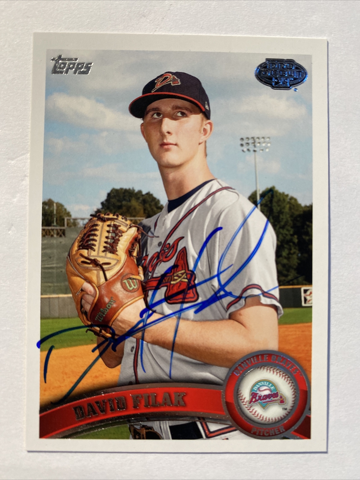 2011 Topps Pro Debut #112 David Filak AUTOGRAPHED Card - Atlanta Braves ...