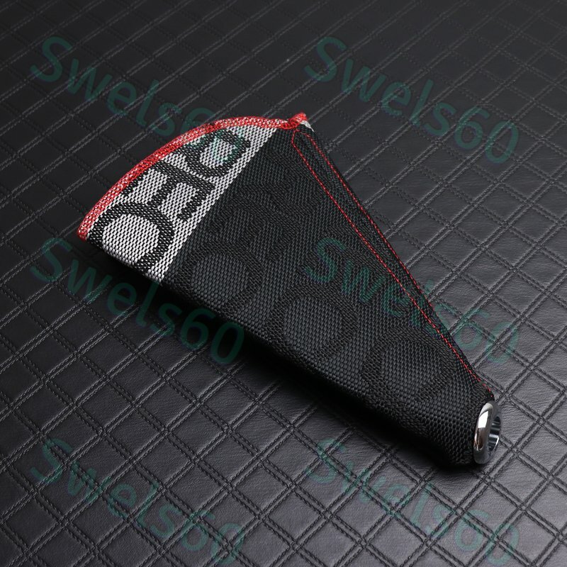 JDM RECARO Racing Hyper Fabric shift knob Shifter Boot Cover MT/AT Red ...