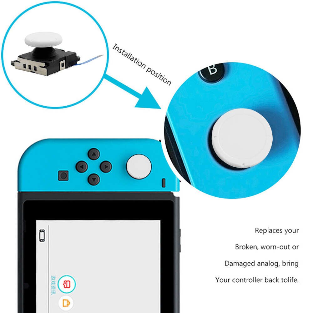 3D Joystick Thumb Stick Rocker Fit For Switch Lite Joy-con (White) | eBay