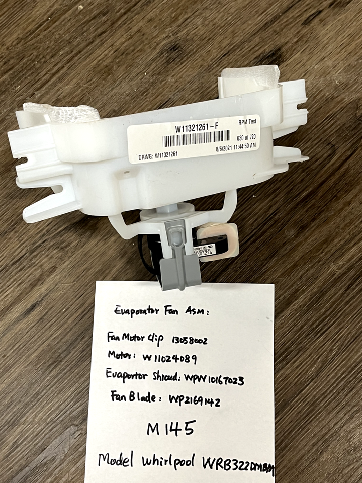 Evaporator Fan Motor ASM W11024089 for Whirlpool Refrigerator ...