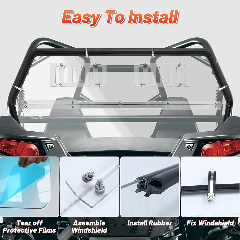 Sliding Vented Rear Window For Polaris RZR 570 2014-2020/ 2008-2014 RZR ...