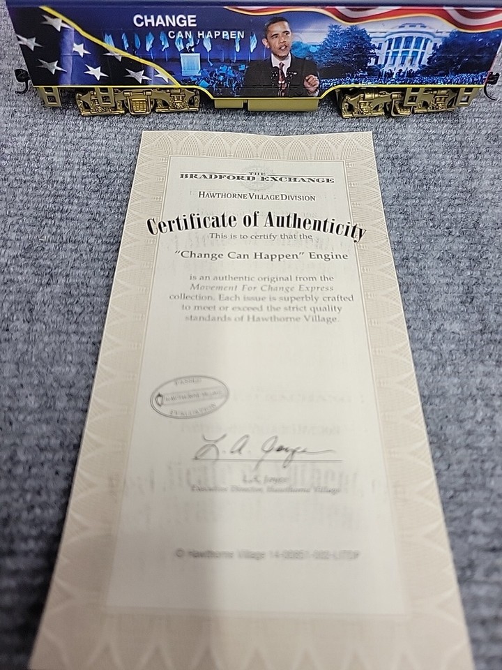 President Obama train engine and car.with certificates of authenticity ...