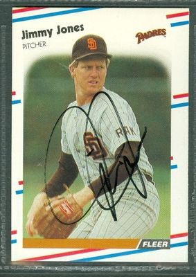 Jimmy Jones Baseball Auto 1988 Fleer '88 Signature Autograph Signed ...