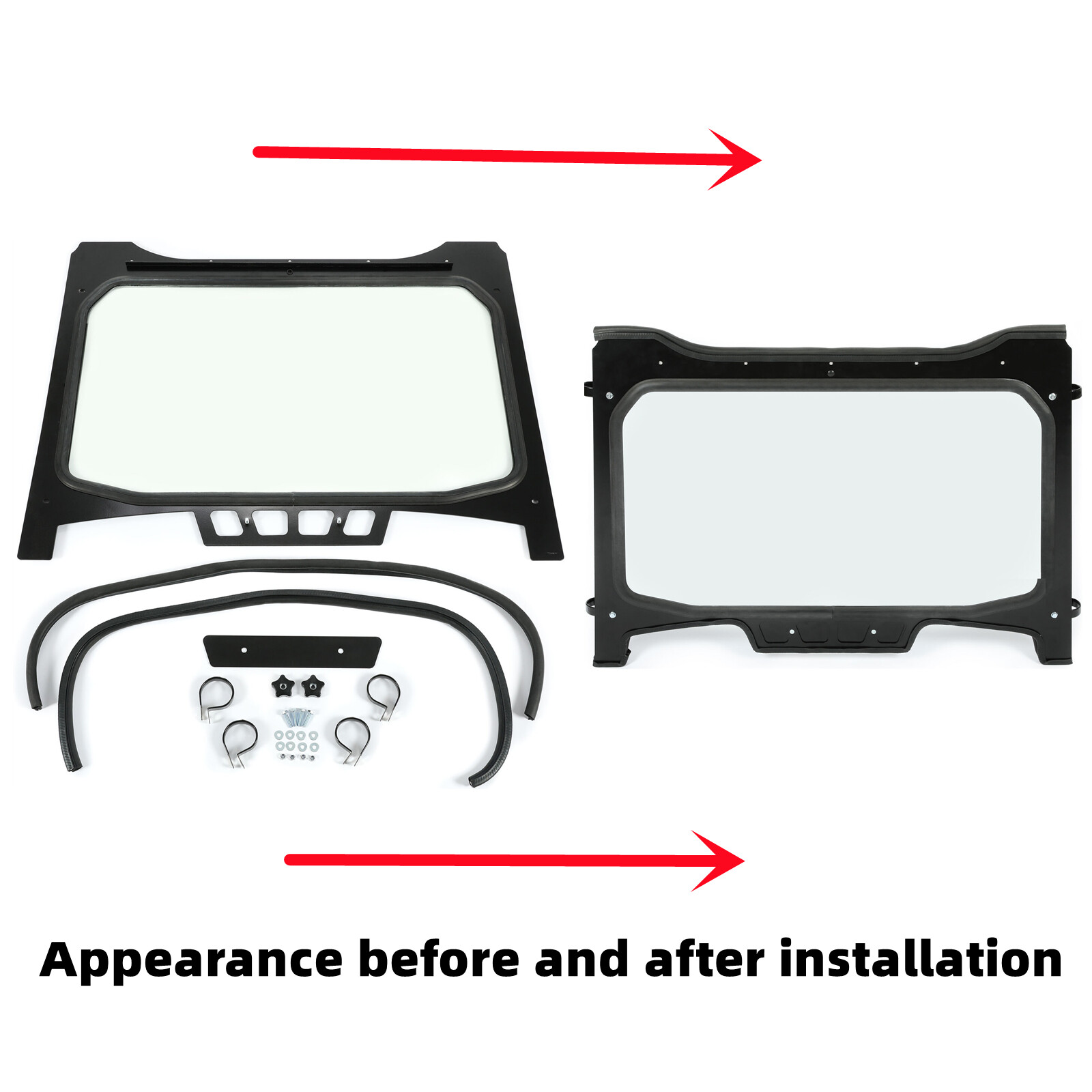 Full Glass Windshield Frame For Polaris RZR XP 4 Turbo S/RZR XP Turbo S ...