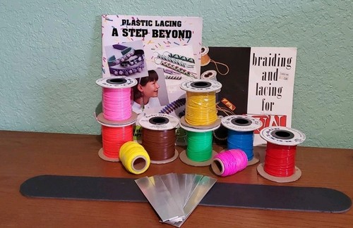 Fun Lot Of Rexlace Plastic Craft Lacing W/ Tools & Craft Books | eBay