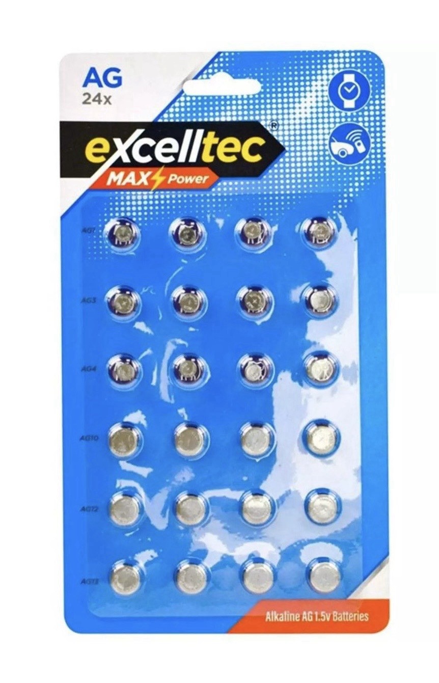 24 pcs ASSORTED ALKALINE BUTTON CELL WATCH BATTERY BATTERIES AG 1,3,4 ...