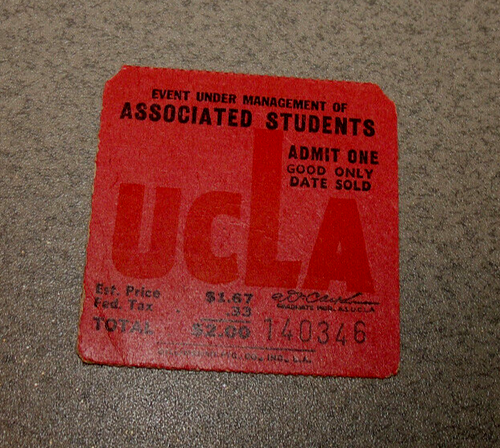 UCLA Associated Students Red Vintage College Ticket Stub | eBay