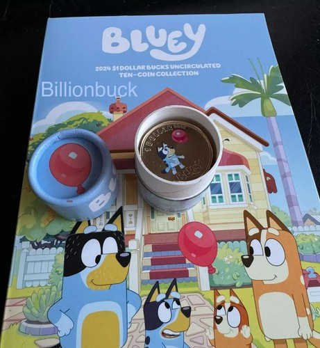 2024 BLUEY Coloured 10-Coin Tube Set Folder UNC Special Coloured Coin ...