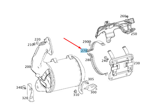 MB C W205 EXHAUST MANIFOLD UPPER TENSIONING STRAP A2054910021 | eBay