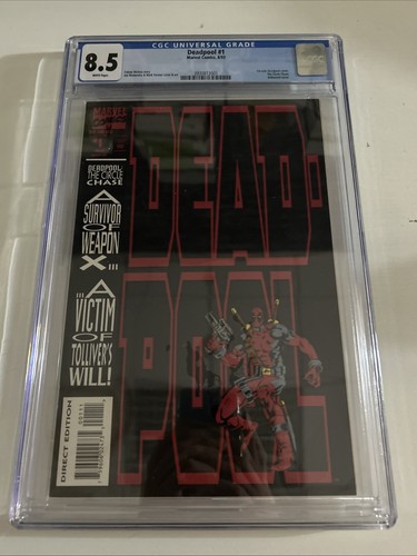 Deadpool 1 8/93 Marvel Comics 3930812001 - CGC Grade 8.5 1st Solo Comic ...