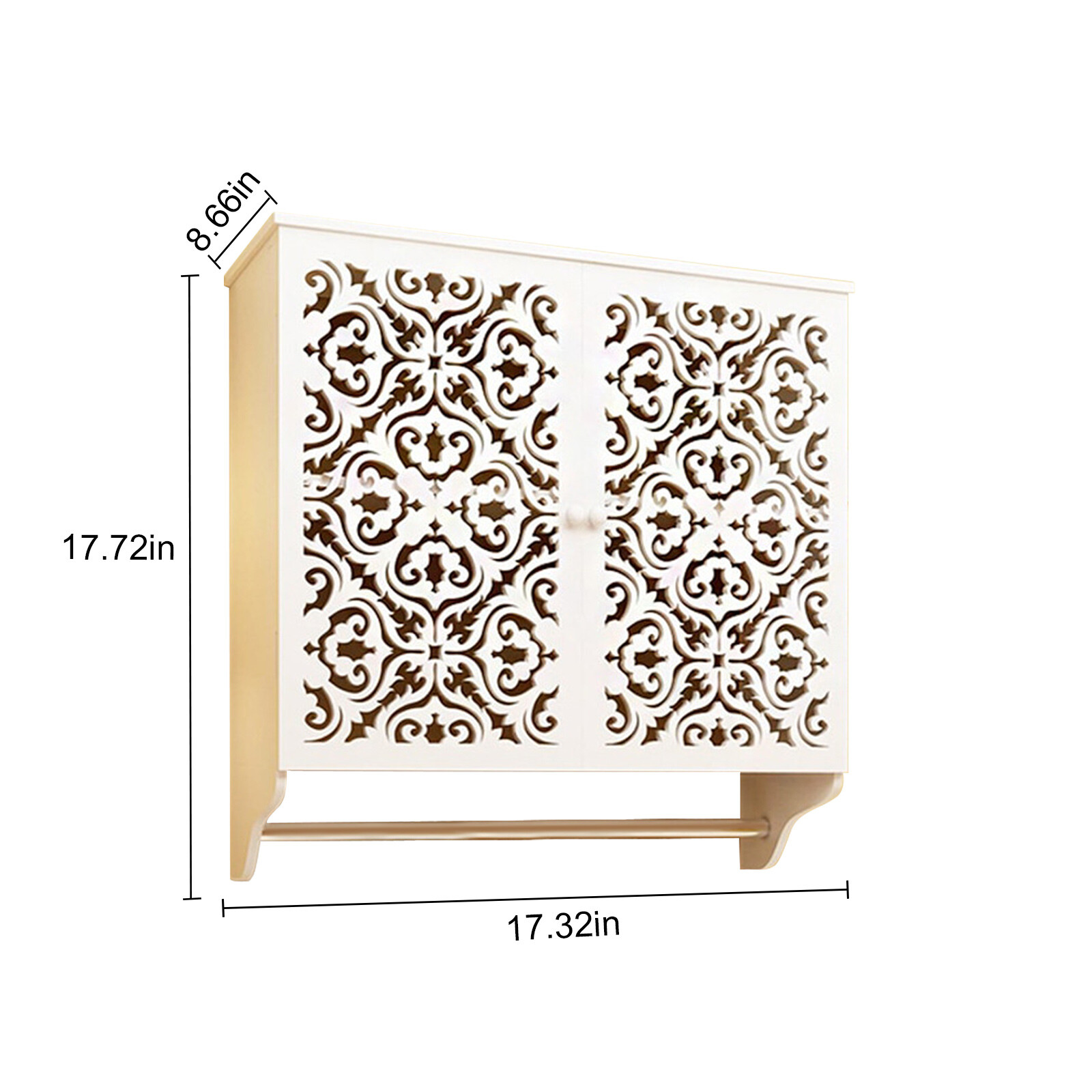 Bathroom Wall Mounted Cabinet Shelf Bath Kitchen With 2 Door Storage ...