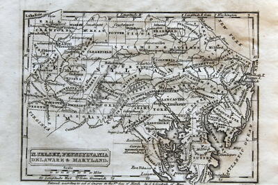 1852 BEAUTIFUL ANTIQUE GOODRICH ATLAS MAP-PENNSYLVANIA-MARYLAND-GREAT ...
