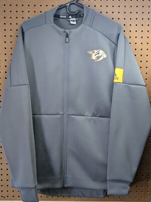 ADIDAS Nashville Predator Game Mode Full-Zip Bomber Jacket - Gray Mens ...