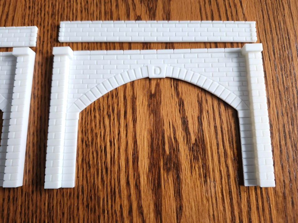 (2) 3D Printed Model Railroad Double Track Stone Tunnel Portals. N ...