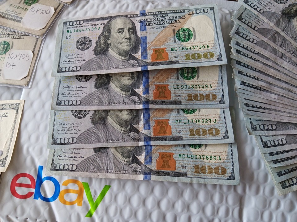 $500 Real Cash (5x) Crisp Blue One Hundred Dollar Bills Series 2009 ...