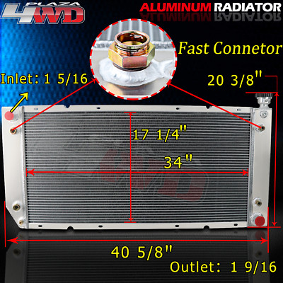 34"W 4 Row Aluminum Radiator For 1988-00 Chevy C/K Truck 1500 2500 3500 ...