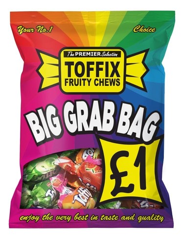 12 x 100g Grab Bags of Sweets | Toffix Fruity Chews | Wrapped | HALAL ...